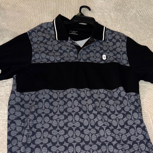 Coach | Shirts | Coach Black And Gray Polo Shirt | Poshmark